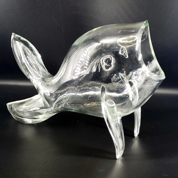 Blenko | Accents | Vintage Midcentury Blenko Glass Openmouth Fish Large ...
